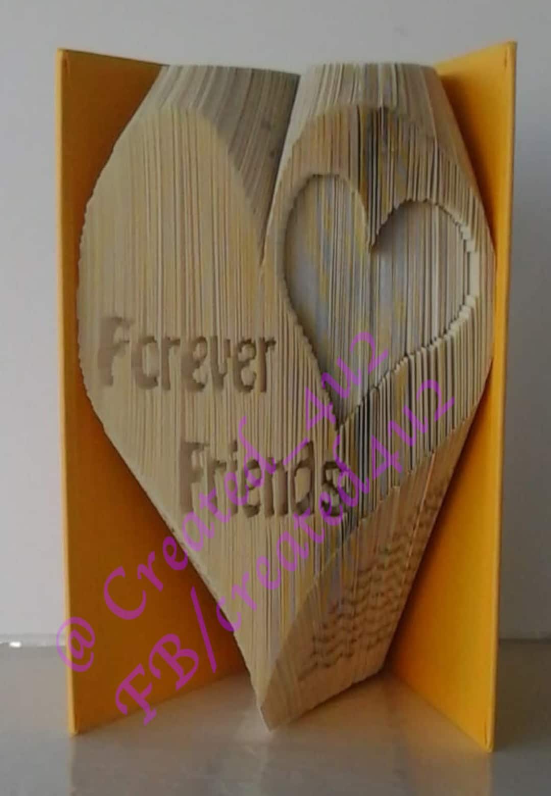 Combi Cut & Fold Book Folding Pattern FOREVER FRIENDS in Heart With ...