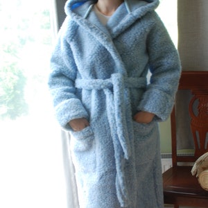 Merino Wool Robe With Hood Sheep Wool Bathrobe Wool Robe With Hood and ...
