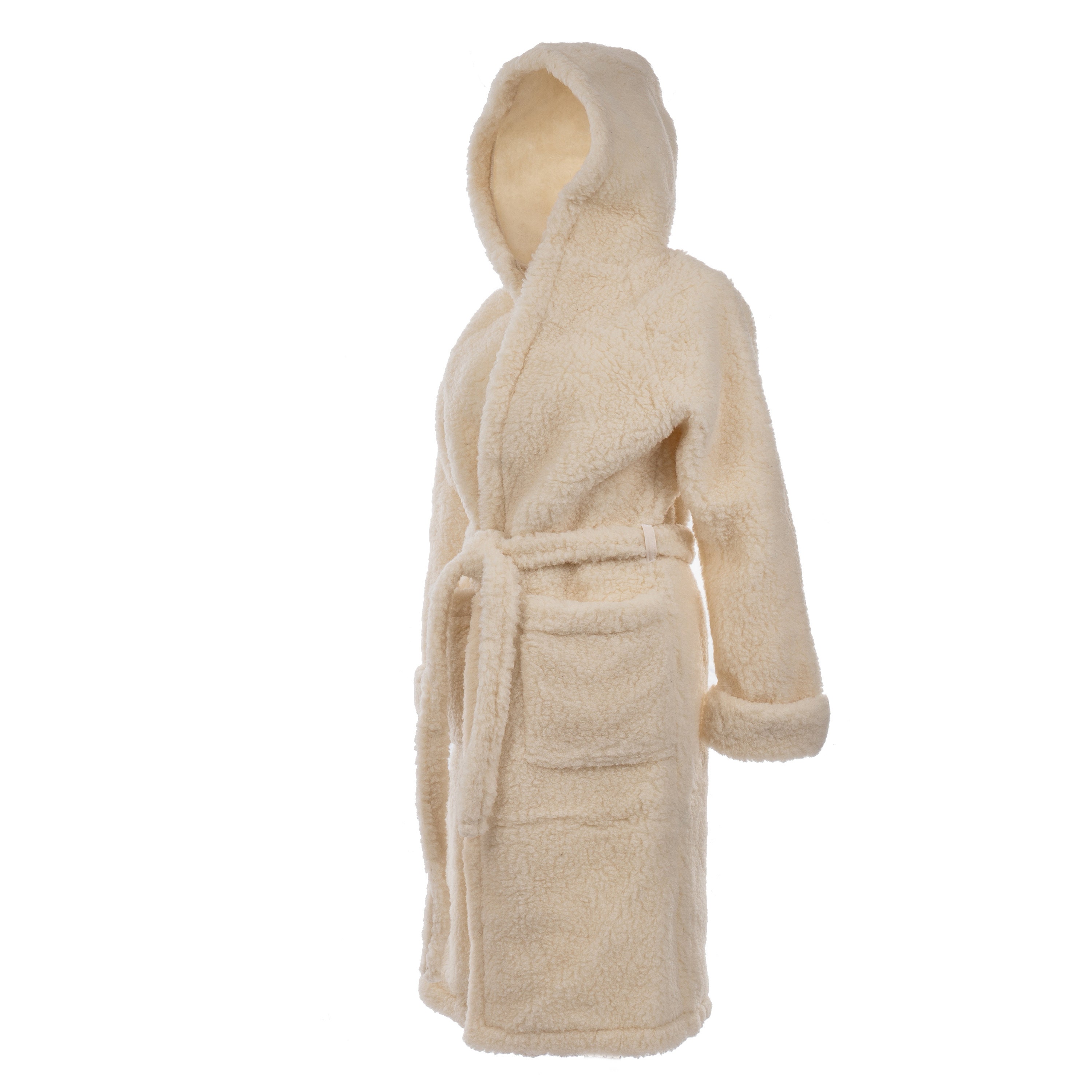 Merino Wool Robe With Hood Sheep Wool Bathrobe Morning Merino Wool ...