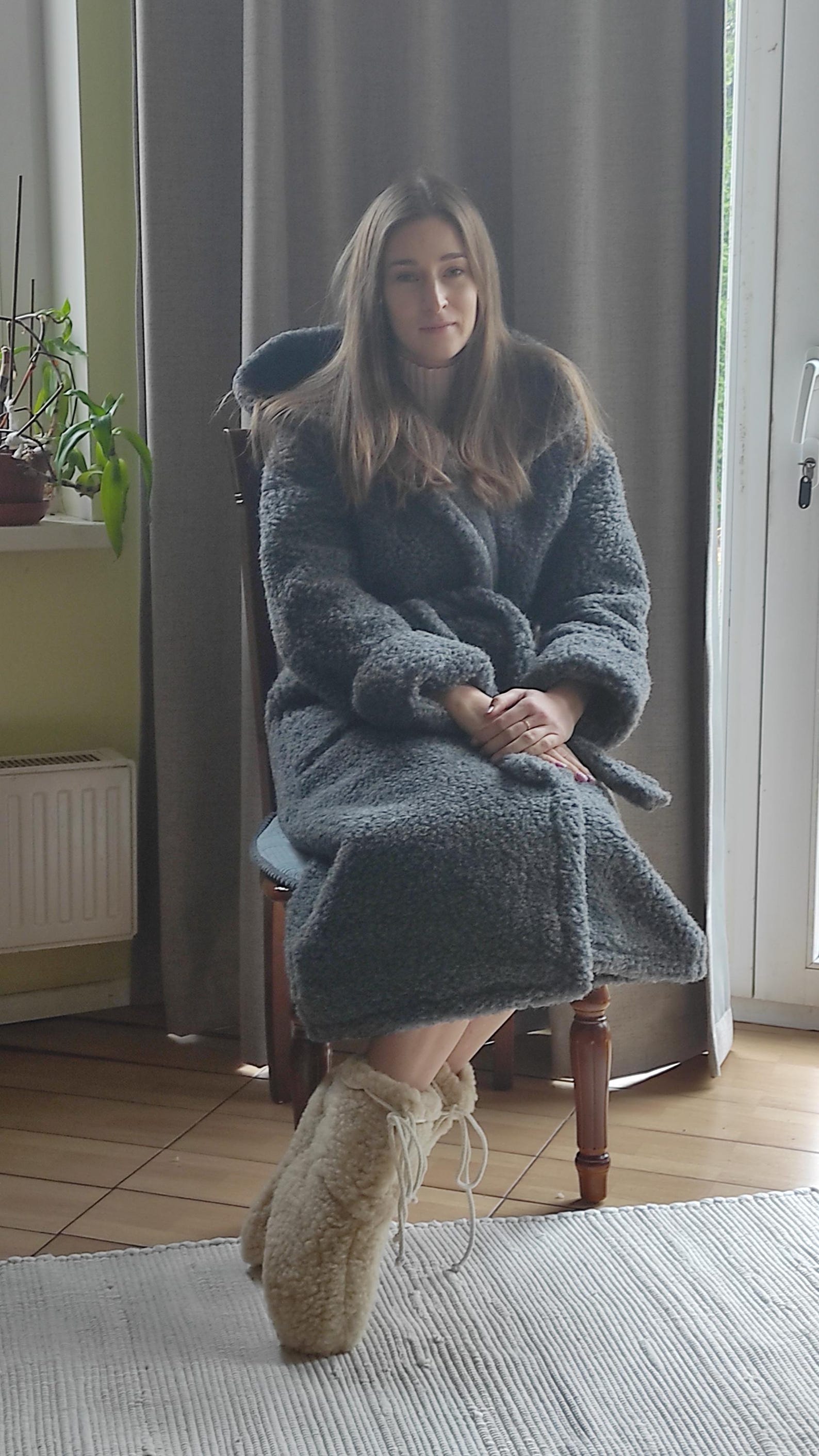 Merino Wool Hooded Bathrobe: Soft Sheep Wool Robe - Etsy