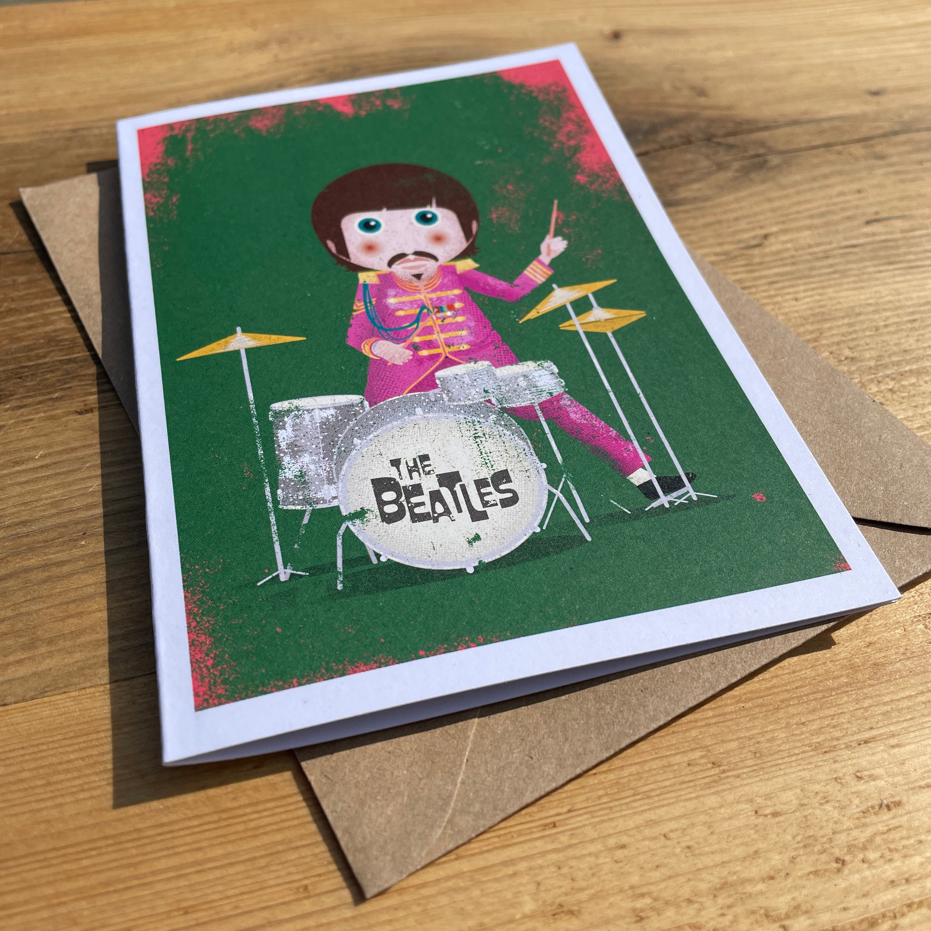 Ringo Starr the Beatles Inspired Birthday Card, Greetings Card ...