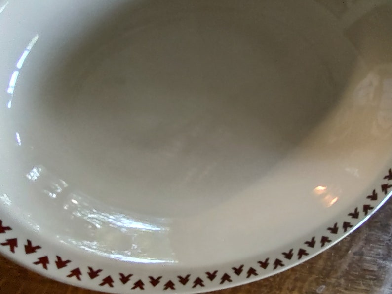 SHENANGO INCA WARE - Large Oval Serving Bowl - Beige With Brown Pine ...