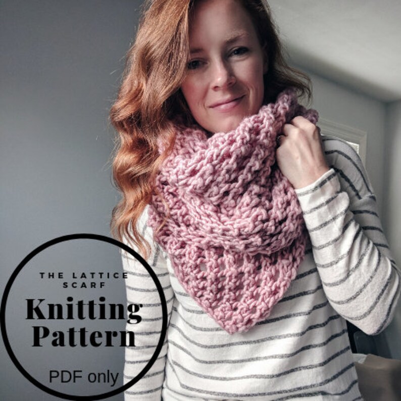 Knit Scarf Pattern // Women's Scarf Knitting Pattern // Chunky Knit ...