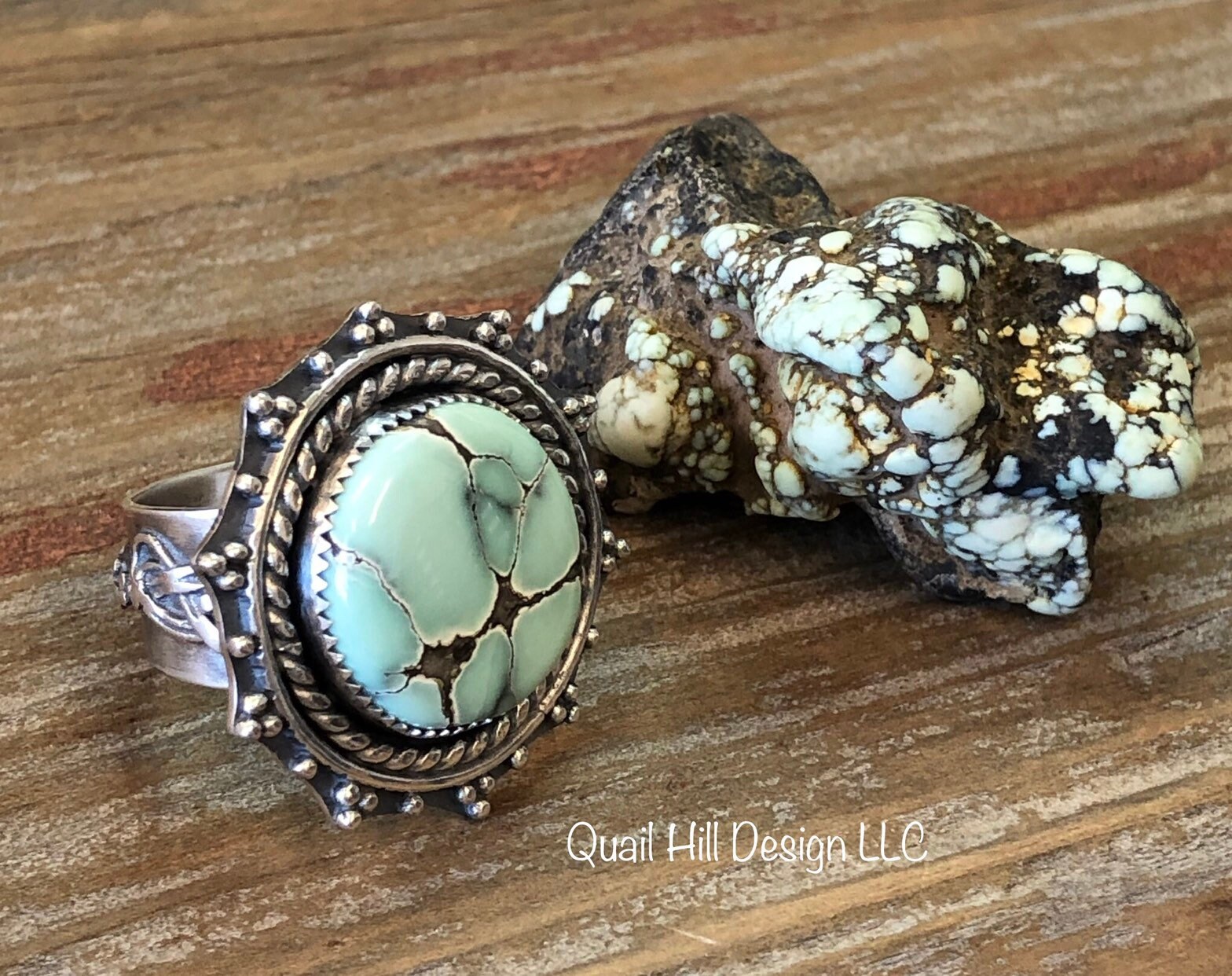 RESERVED FOR MARY Poseidon Mine Variscite Love Knot Ring Argentium ...