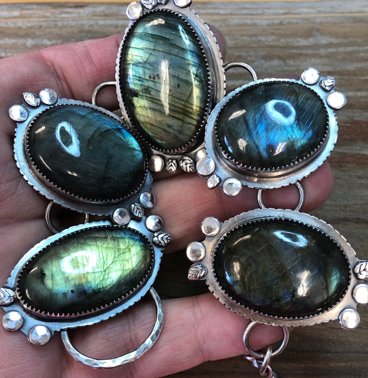 Labradorite Bracelet, Sterling Silver, Handmade, Artisan Silversmith ...