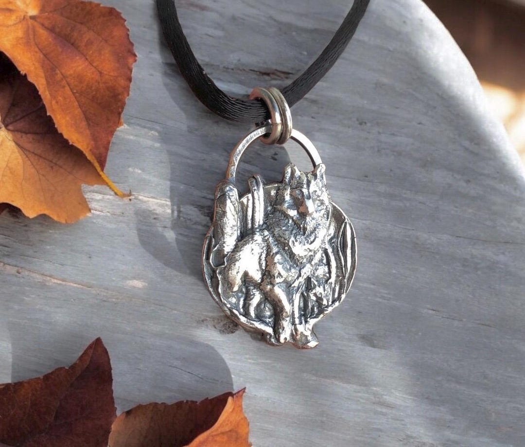 Wolf Pendant, Wolf Pup Round Fine Silver Medallion, Argentium Sterling ...
