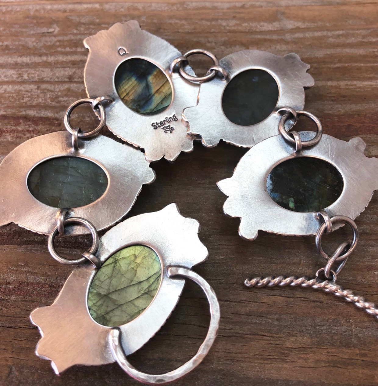 Labradorite Bracelet, Sterling Silver, Handmade, Artisan Silversmith ...