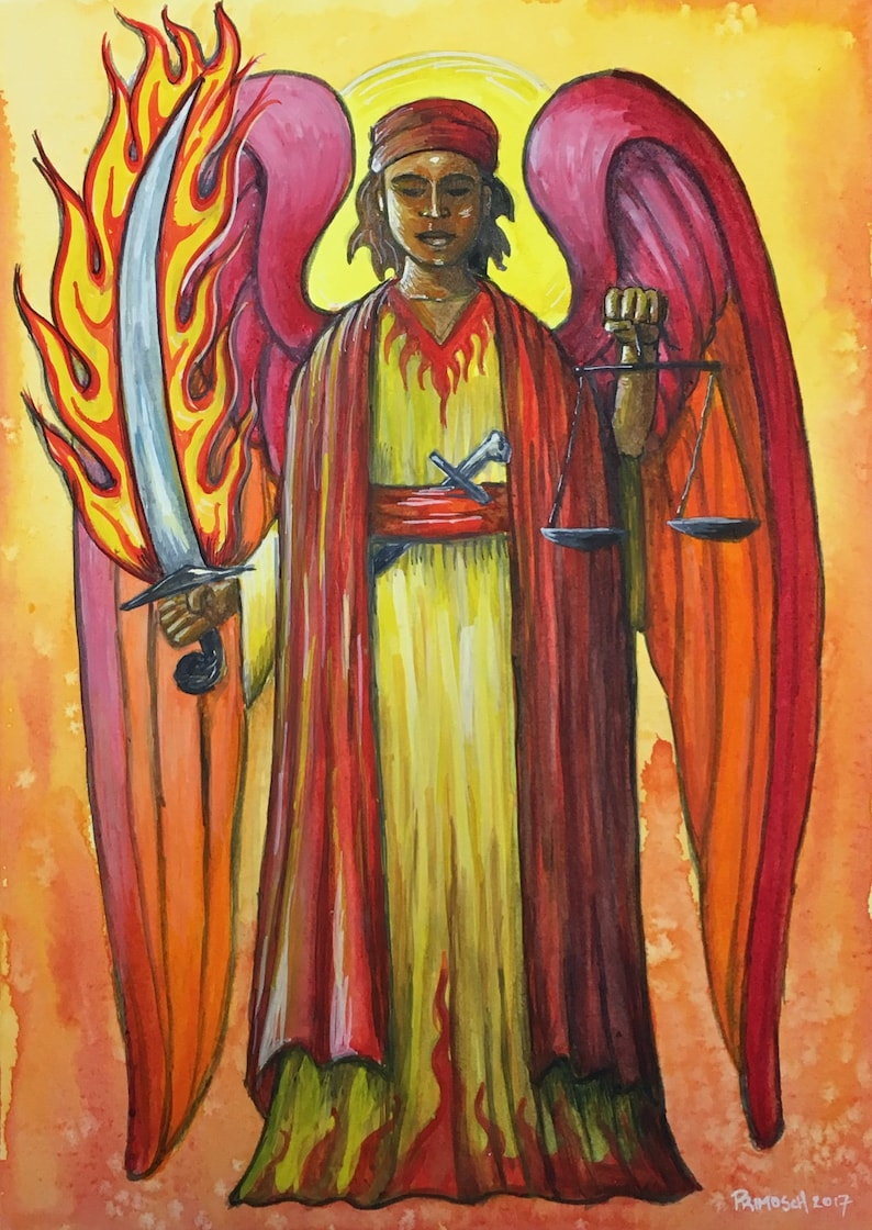 Archangel Uriel Print - Etsy