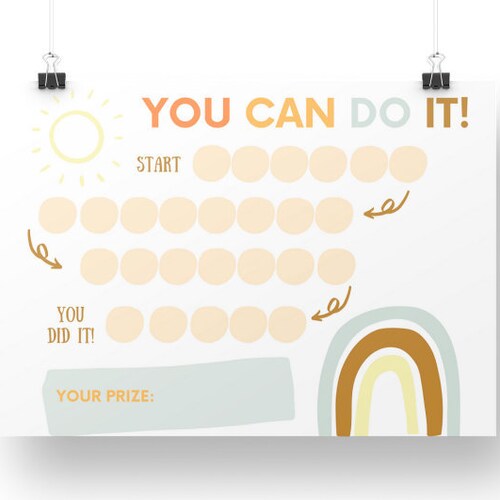 Printable Reward Chart Toddler Girl's Sticker Chart - Etsy Australia