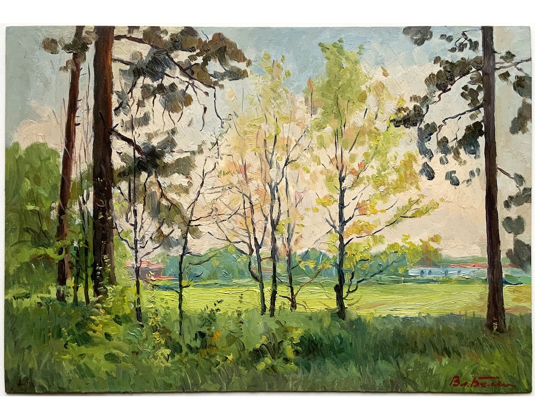 OIL ORIGINAL PAINTING by Ukrainian Artist V.belyak 1965 Spring - Etsy