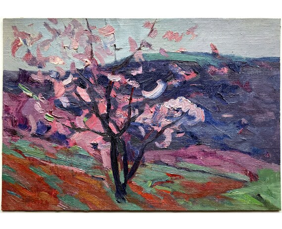 Spring Landscape Ukrainian painting One Of a Kind Trees Original oil ...