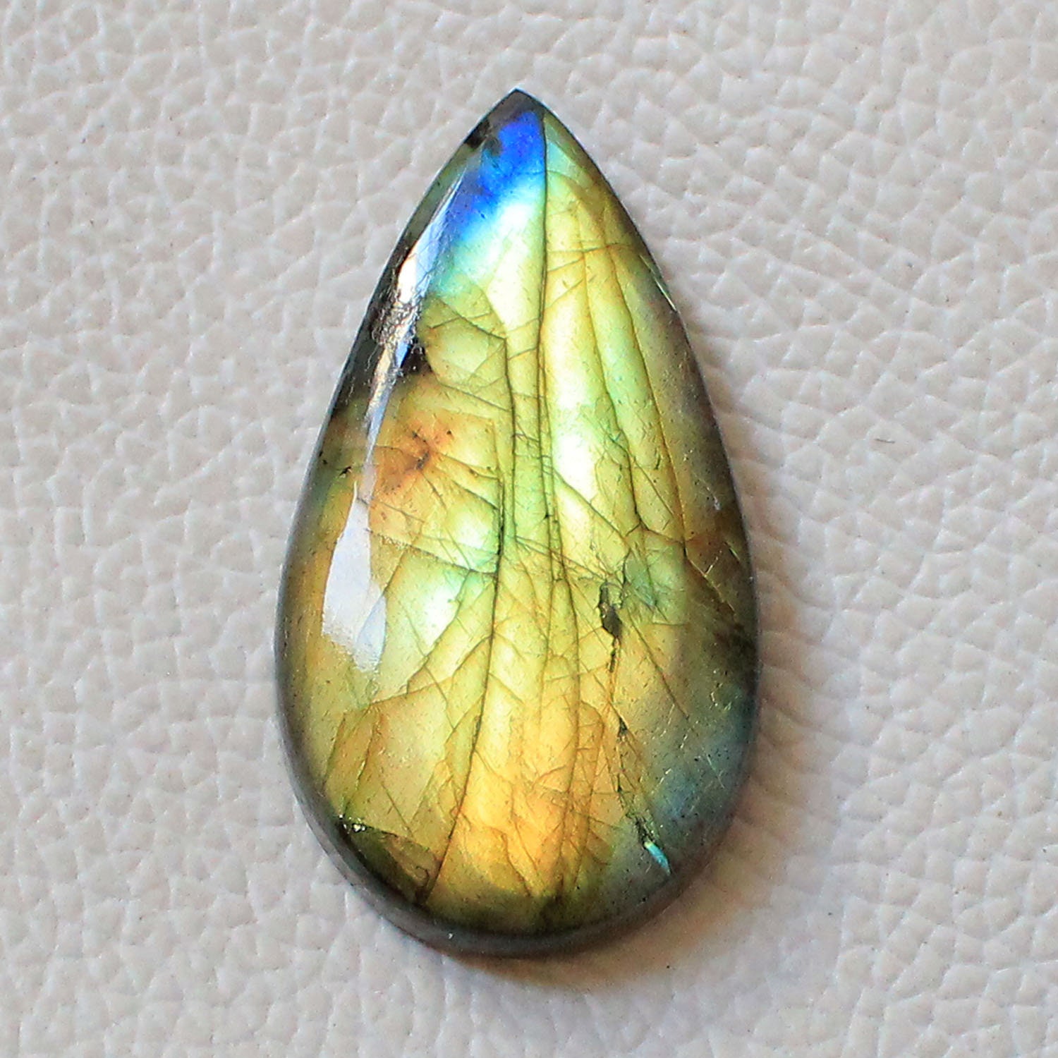 Yellow Labradorite Cabochon 45x24x7mm | Etsy