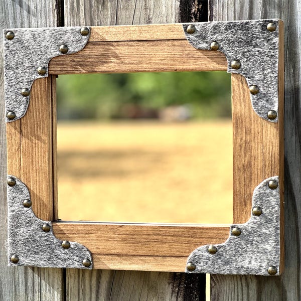 Cowhide Mirror - Etsy
