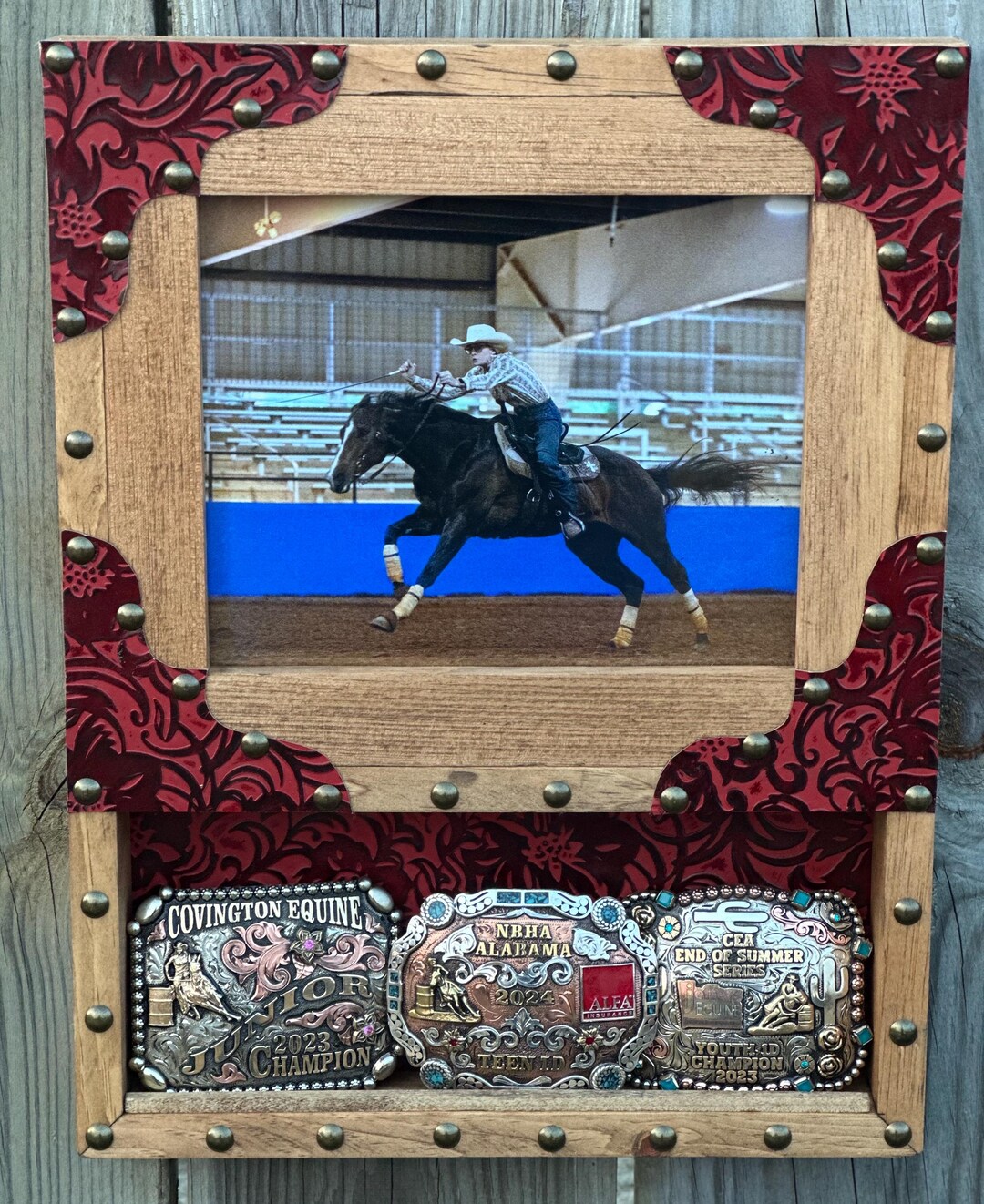 Floral Embossed Red Leather 8x10 Frame and Buckle Case - Etsy