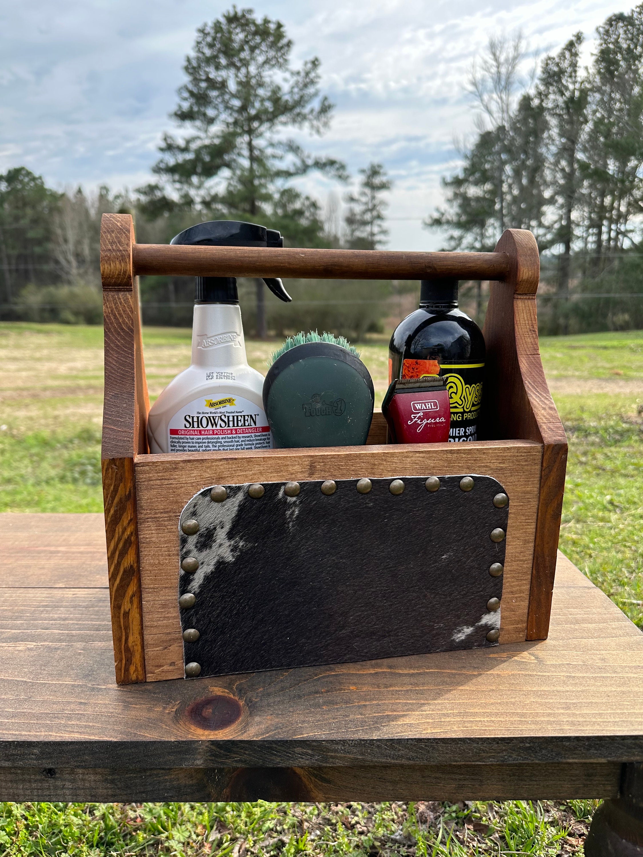 Grooming Caddy Cowhide Sides - Etsy