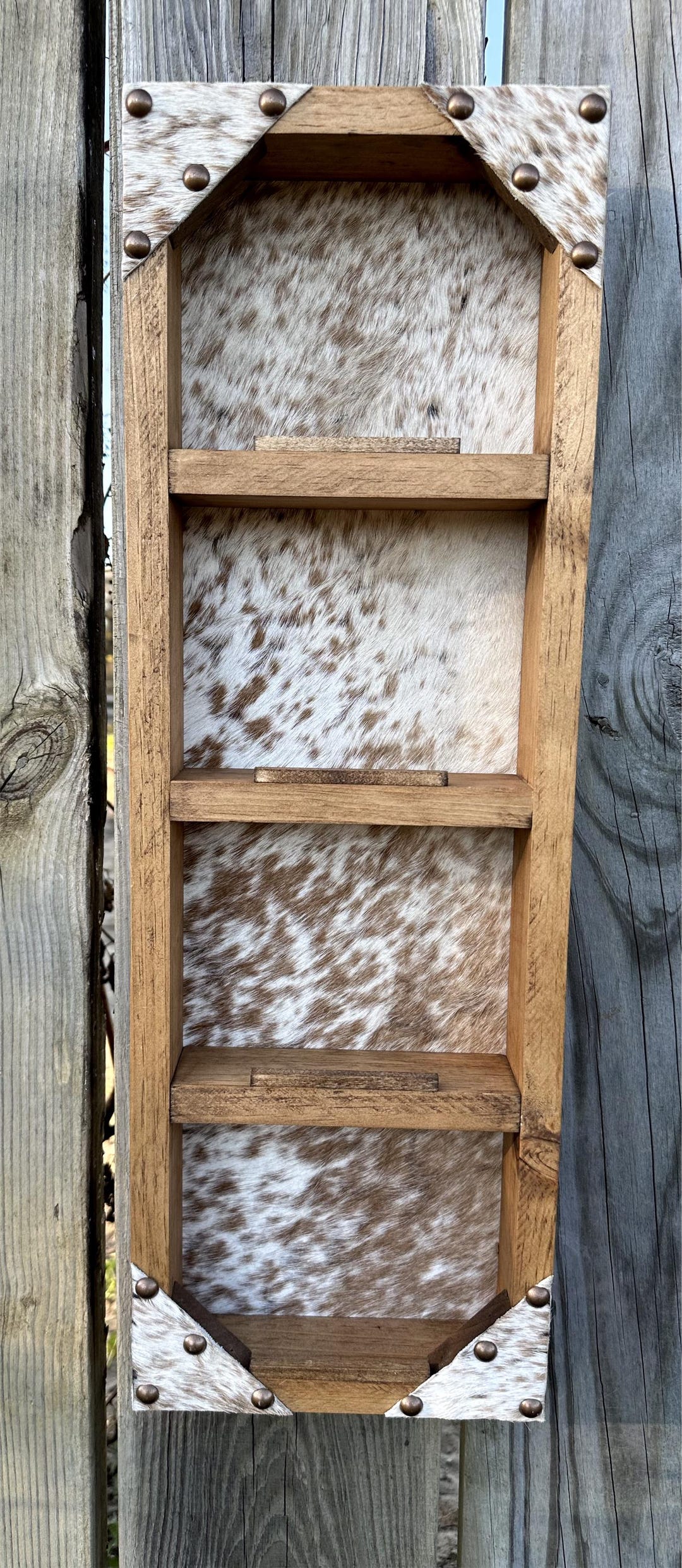 Trophy Buckle Case Holds Four Red and White Speckled Cowhide - Etsy