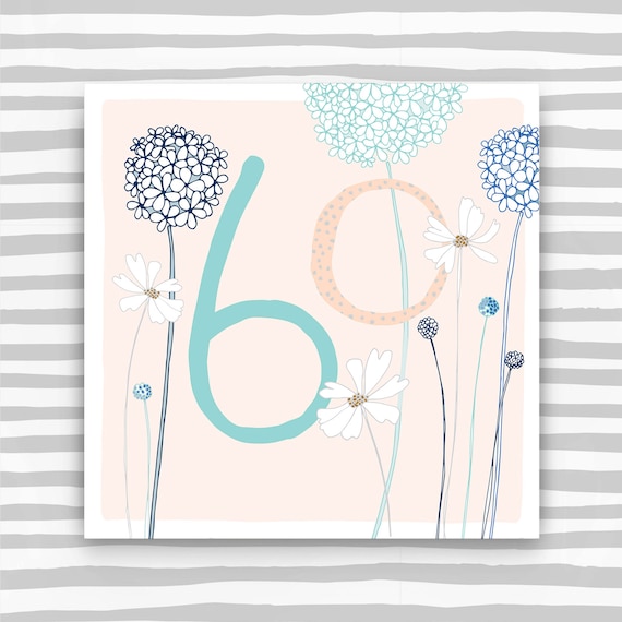 60th Birthday Card for Her Female 60th Birthday Card - Etsy
