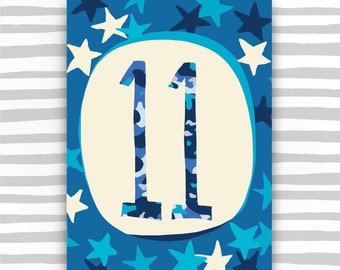 Age 11 Birthday Card - Etsy
