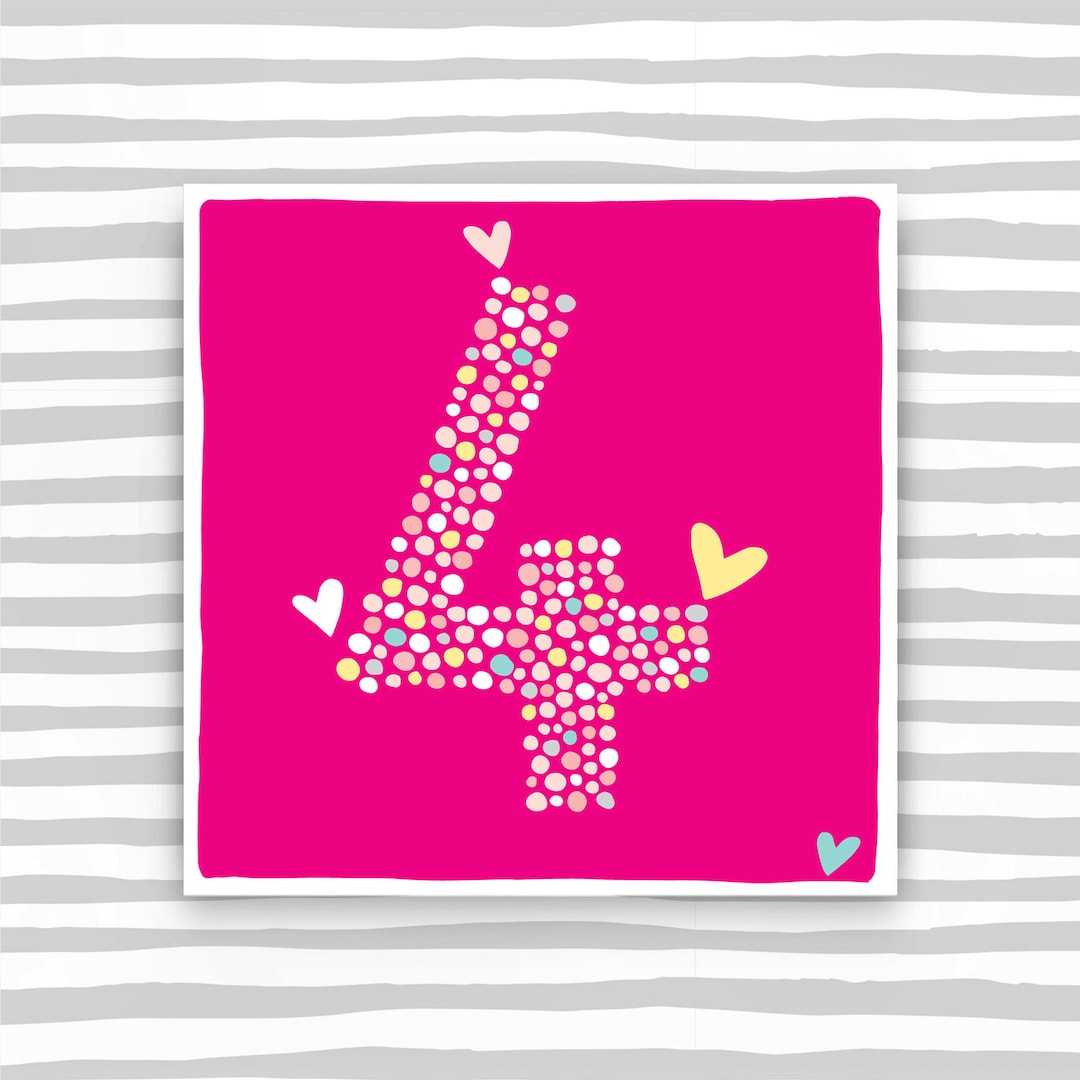 Fourth Birthday Card 4th Birthday Card - Etsy