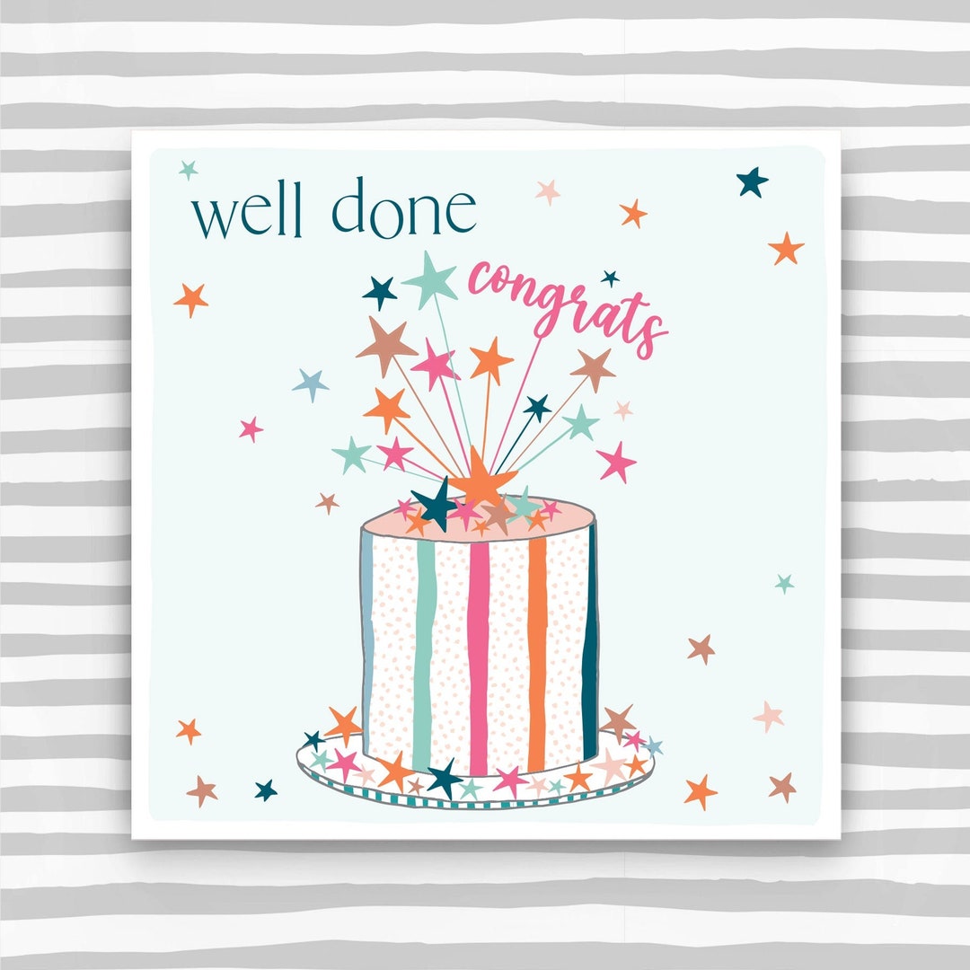 Well Done Greeting Card Congrats and Well Done Greeting Card - Etsy