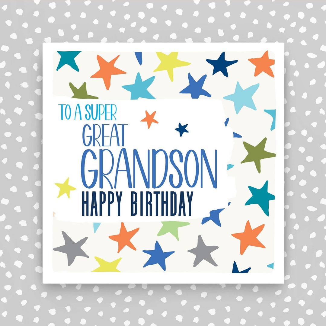 Great Grandson Birthday Card/card for Super Great Grandson - Etsy UK