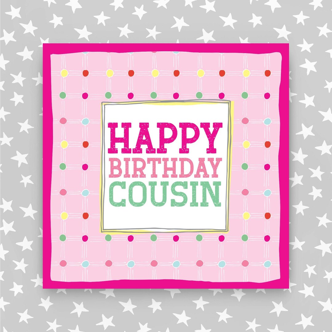 Happy Birthday Cousin Pink TF67 - Etsy