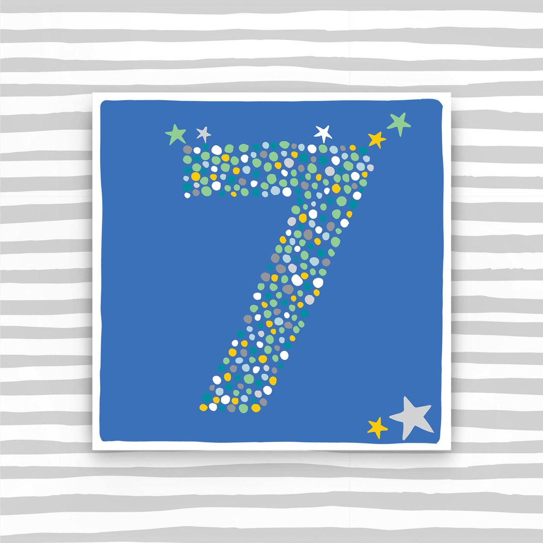 Age 7 Birthday Card - Etsy