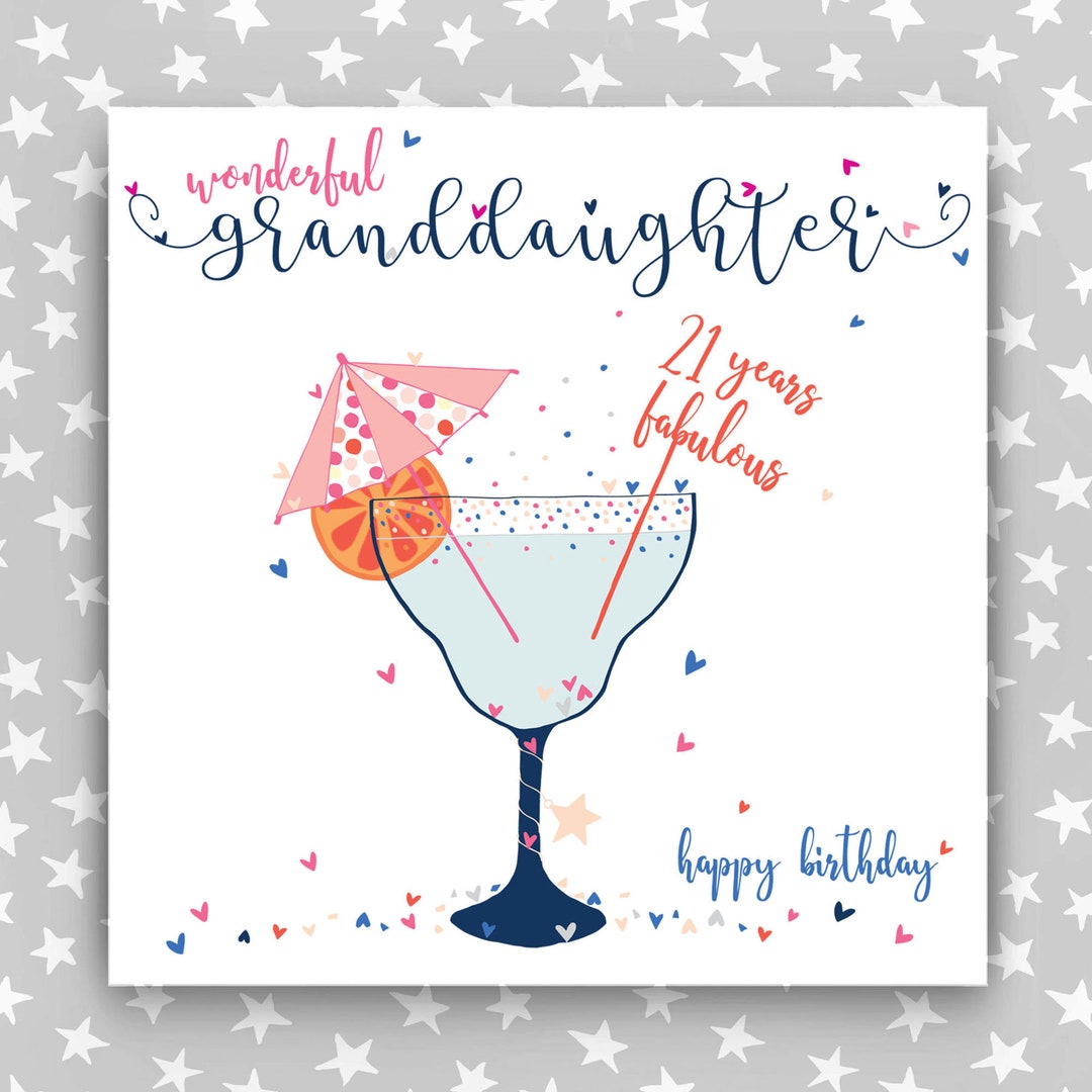 Granddaughter 21st Birthday Card Large Card Etsy