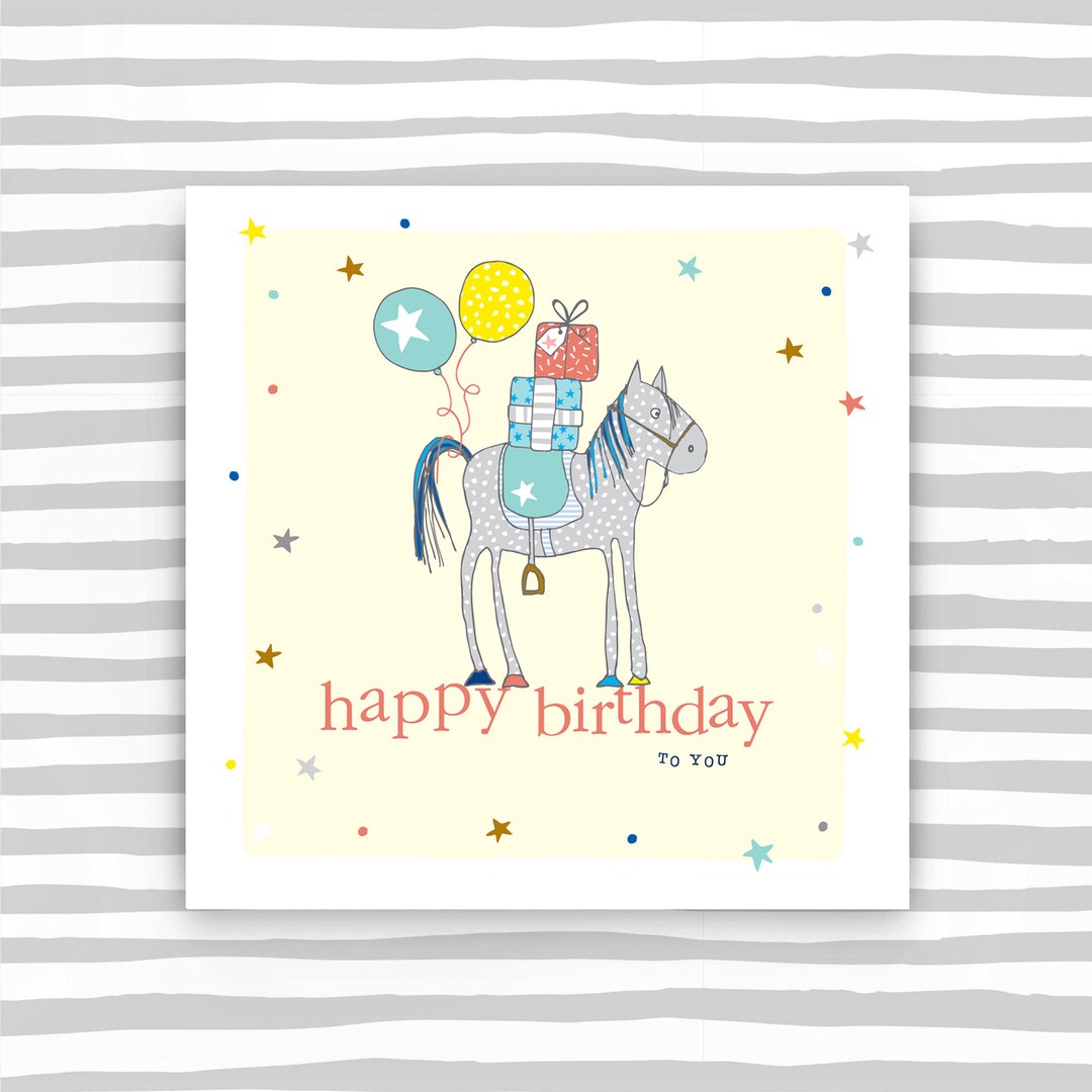 Child Birthday Card - Pony Design - Etsy UK