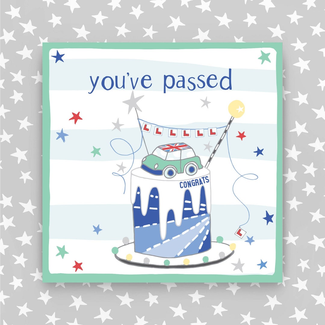 Driving Test Congratulations Card: Union Jack Car Cake - Etsy