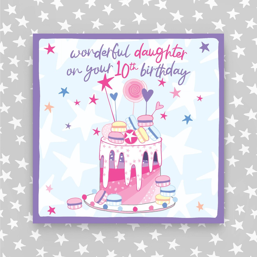 10th Birthday Greeting Card for a Wonderful Daughter/granddaughter ...