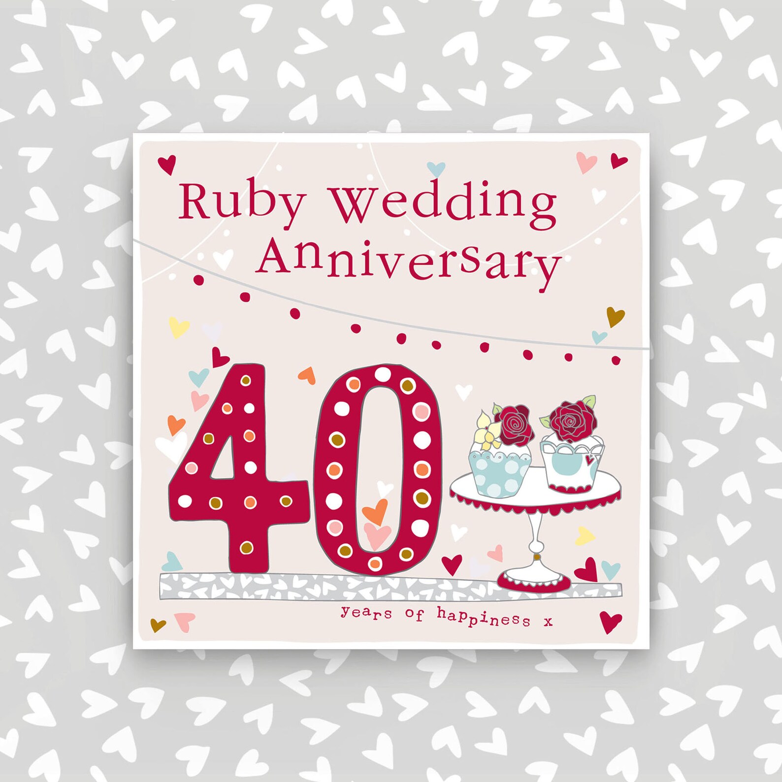 Ruby Wedding Anniversary Card 40th Wedding Anniversary Card - Etsy