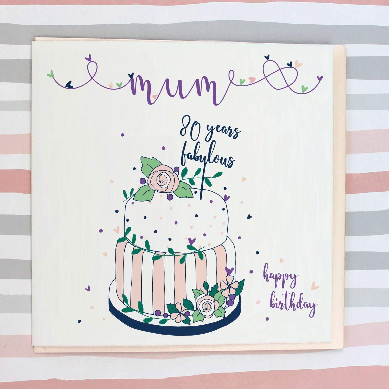 Mum 80th Birthday Card - Etsy