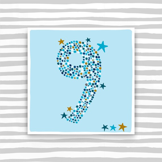 Age 9 Birthday Card - Etsy UK
