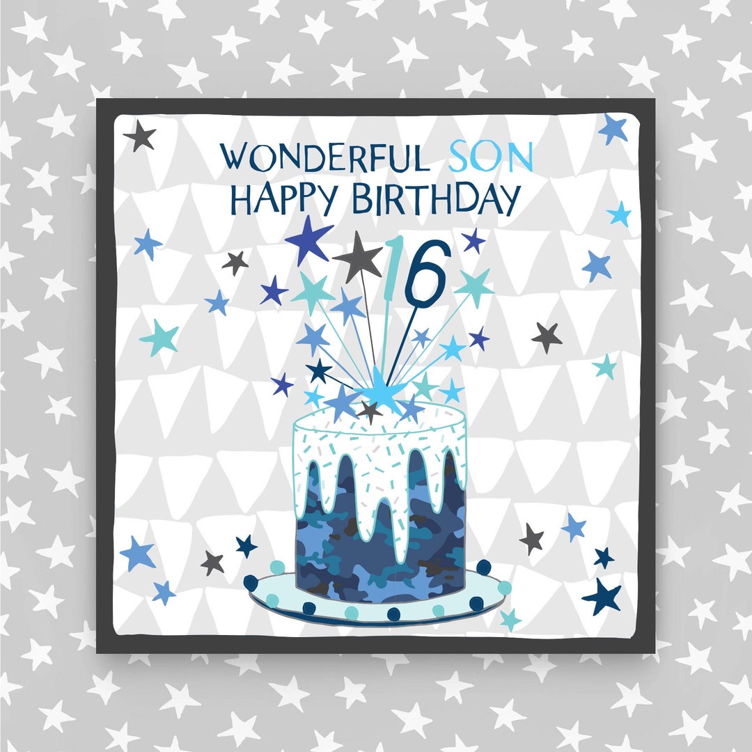 16th Birthday Card: Camo Cake, Son/grandson/nephew - Etsy UK