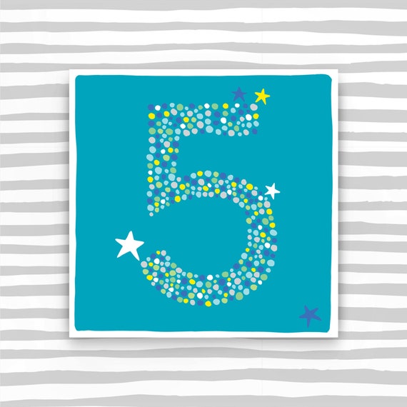 Age 5 Birthday Card - Etsy UK