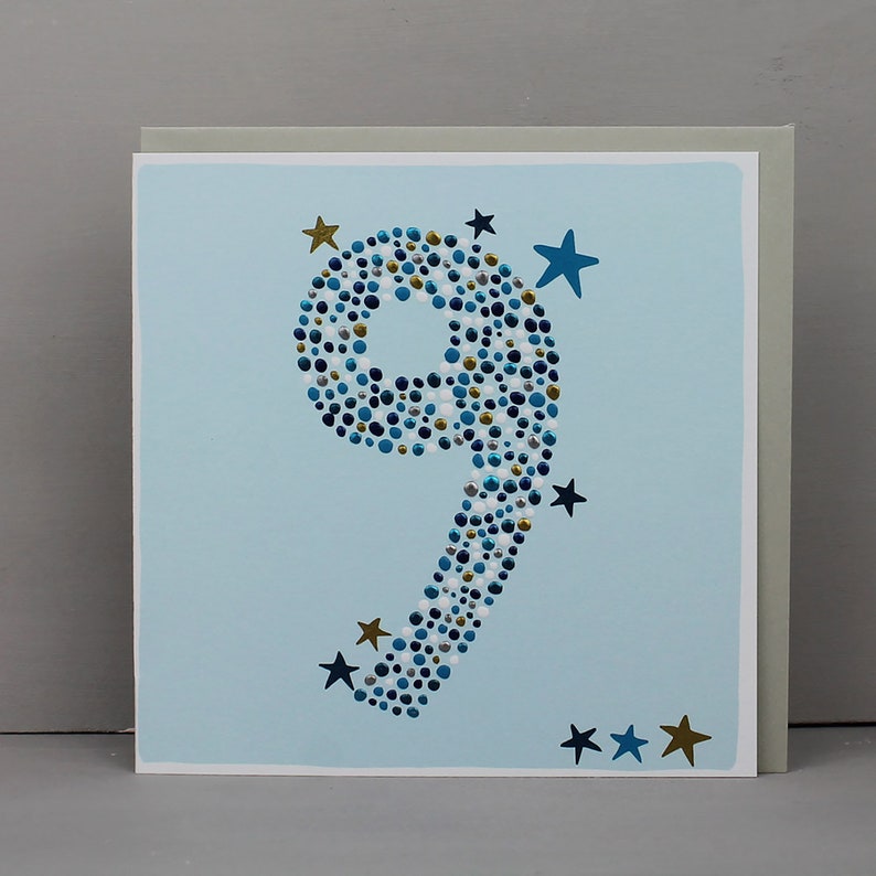 Age 9 Birthday Card - Etsy