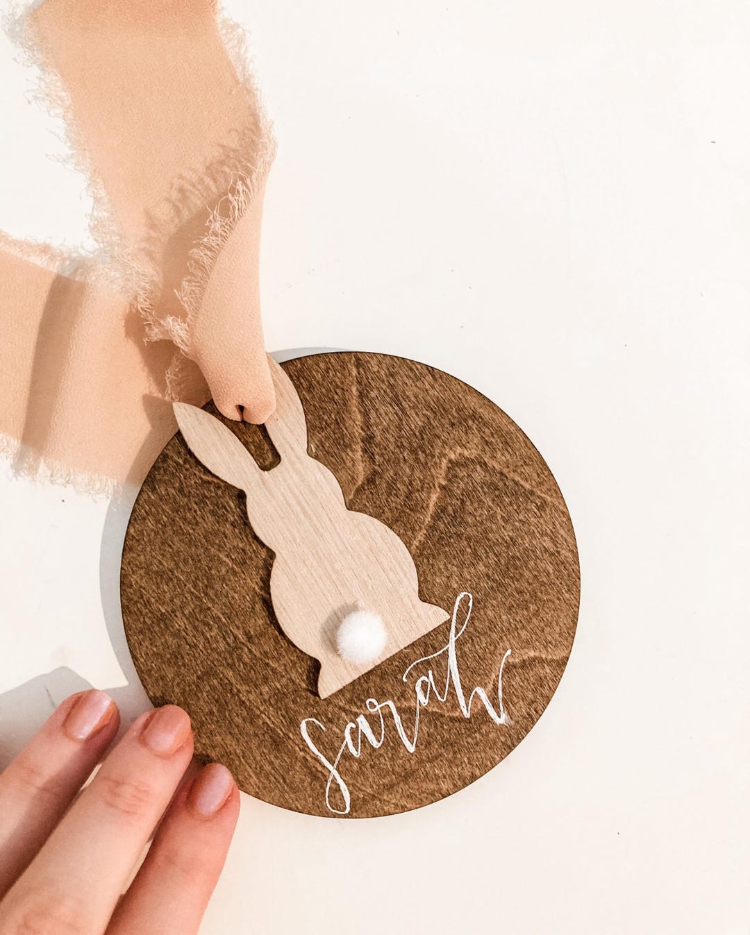 Wooden Bunny Name Tags Custom Kids Easter Baskets, Rabbit Tags, Minimal ...