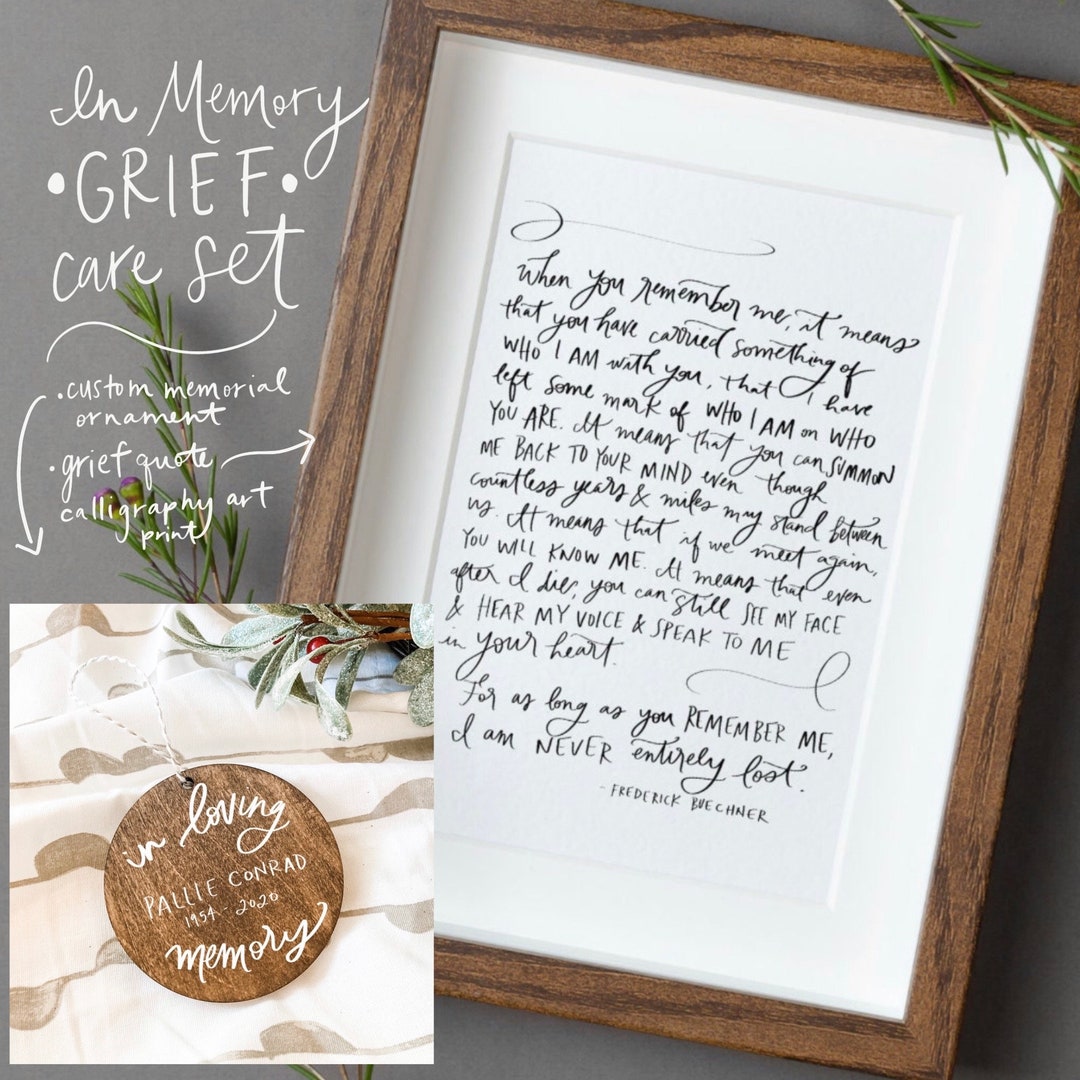 Personalized Grief Memorial Kit | Holiday Remembrance | Custom Calligraphy Ornament ...