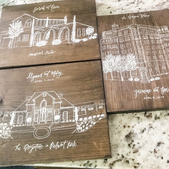 CUSTOM Venue Drawing With Hand Lettered Personalization - Etsy
