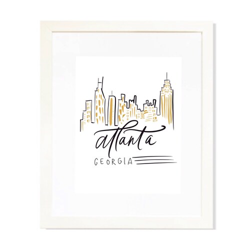 Atlanta Georgia Skyline Sticker ATL Sticker Atlanta GA | Etsy