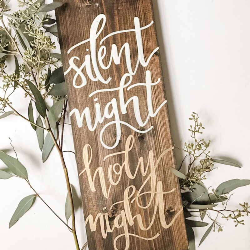 Silent Night Sign - Etsy