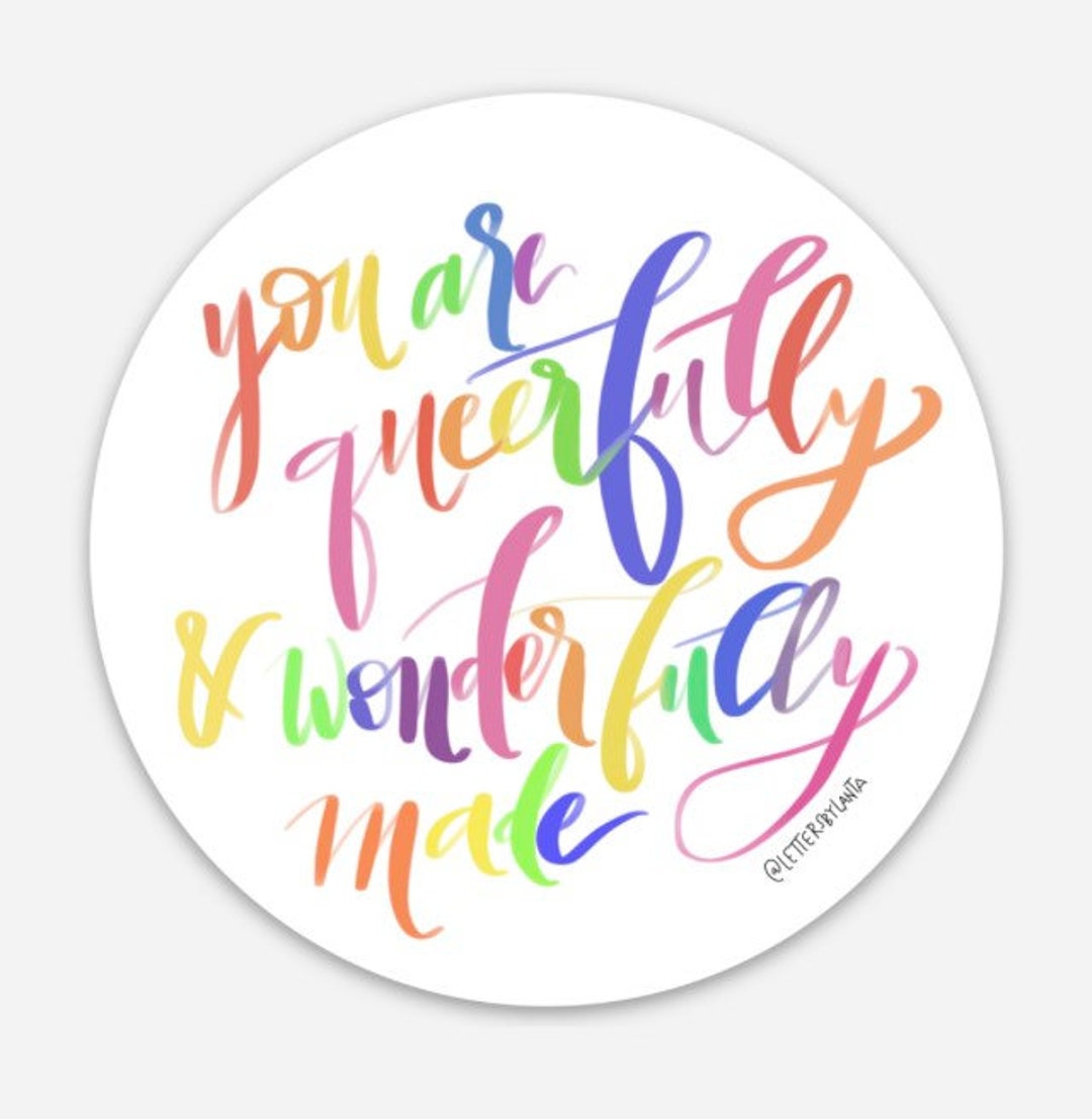 Pride Magnet | Queerfully and Wonderfully Made Circle Magnet || LGBTQIA ...
