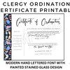 Certificate of Ordination Downloadable Template, Modern Stained Glass ...