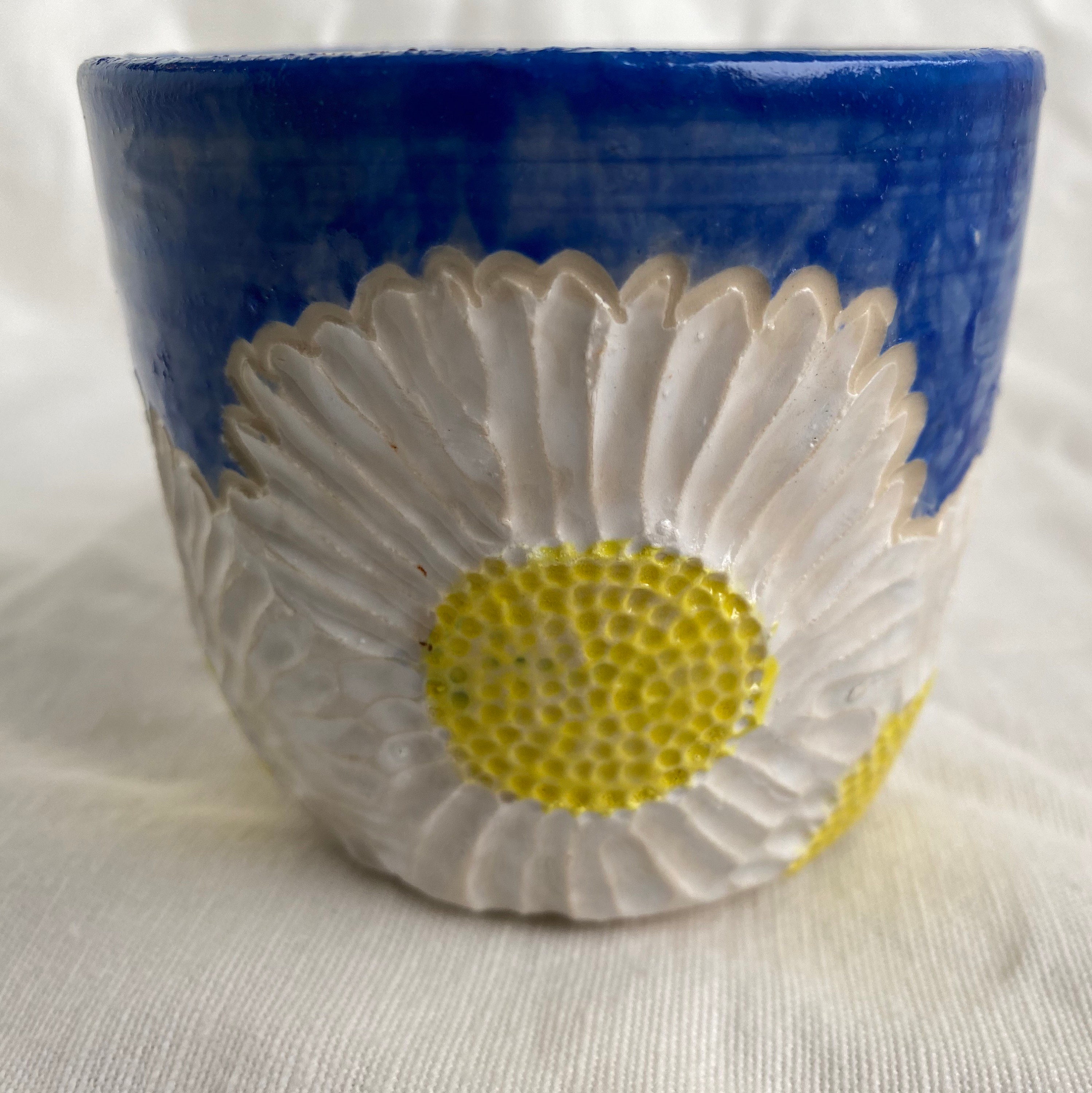 Daisy Pottery Mug Handmade/Hand Painted | Etsy