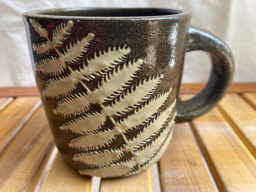 Fern Pottery Mug; Handmade - Etsy