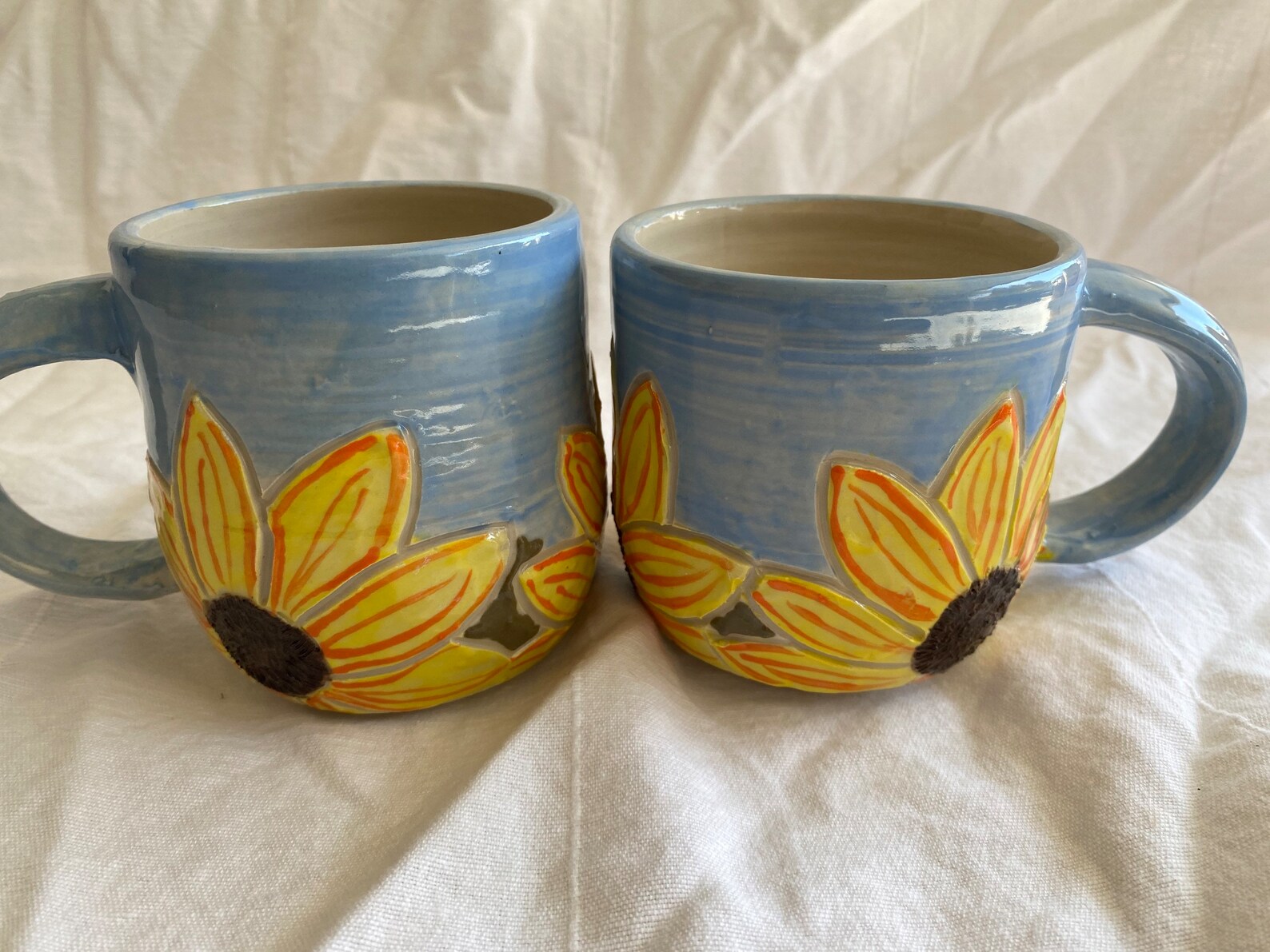Sunflower Pottery Mug Handmade/ Hand Painted - Etsy