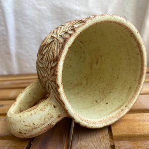Abstract Contemporary Carved Flower Mug, Handmade - Etsy