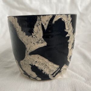 Crows Pottery Mug; Handmade/ Hand Carved - Etsy