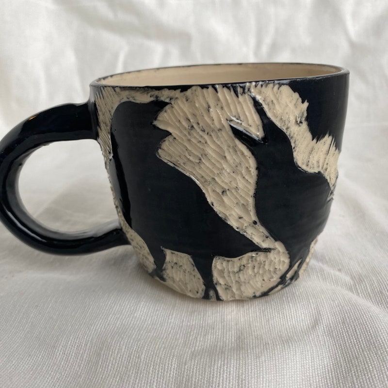 Handmade Crow Pottery Mug - Etsy